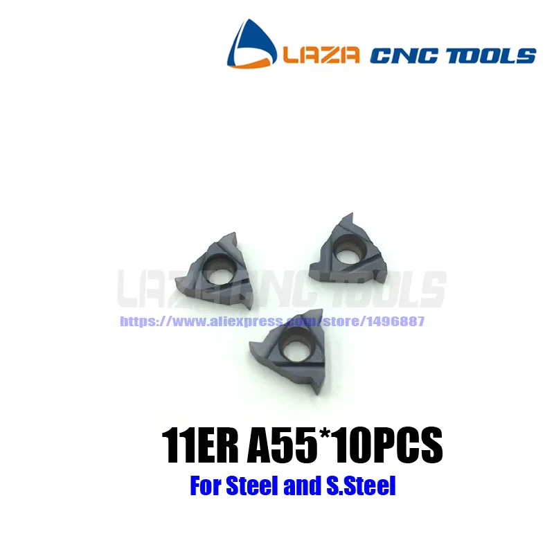 11er A55 Carbide Threading Inserts 55 Deg External Threading Tips ...
