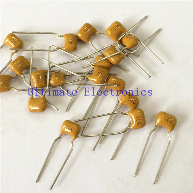 100pcs/lot Multilayer ceramic capacitor 10uF 106 50V 106k P=5.08mm-in ...