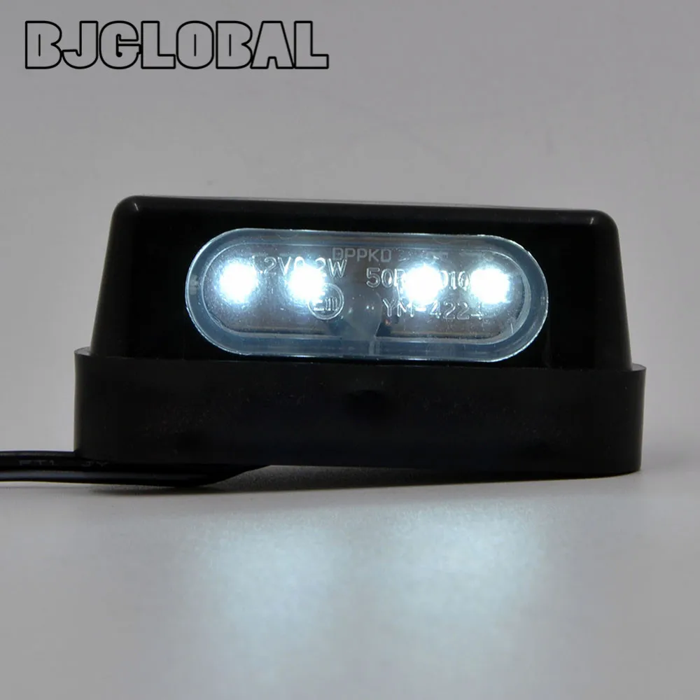BJGLOBAL Mini Motorcycle Black LED License Plate LED Lights 12V Rear ...
