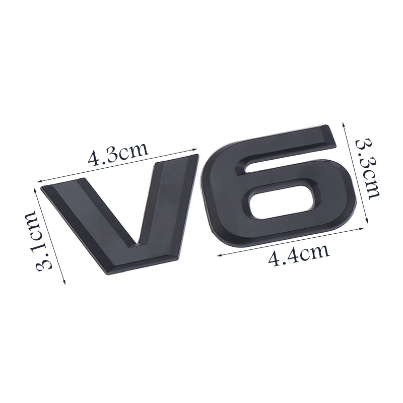 Car Chrome Metal V6 Emblem Badge 3D Decal Metal Auto Motor Sticker Car ...