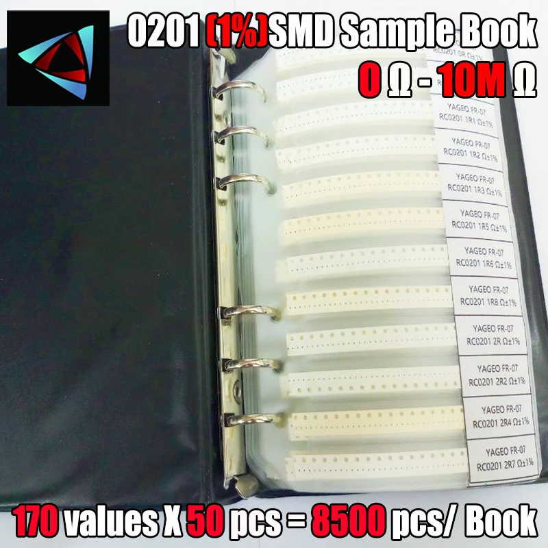 0201-SMD-Resistor-Sample-Book-170values-50pcs-8500pcs-1-0ohm-to-1-5M ...