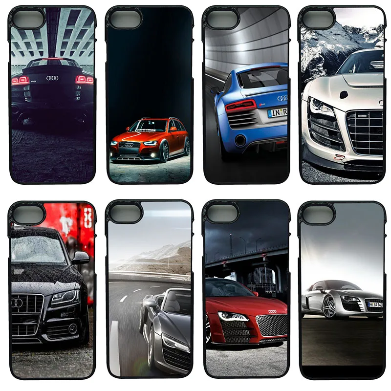 Audi R8 Sports Car Cell Phone Case Hard Plastic Anti knock Black Shell ...