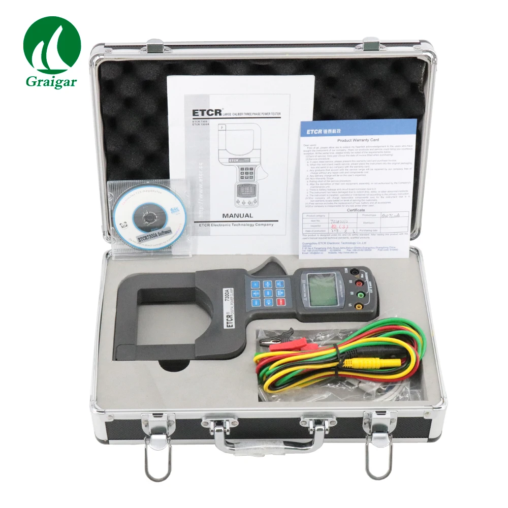 Digital ETCR7300 Large Caliber Three Phase Power Tester Current Range ...