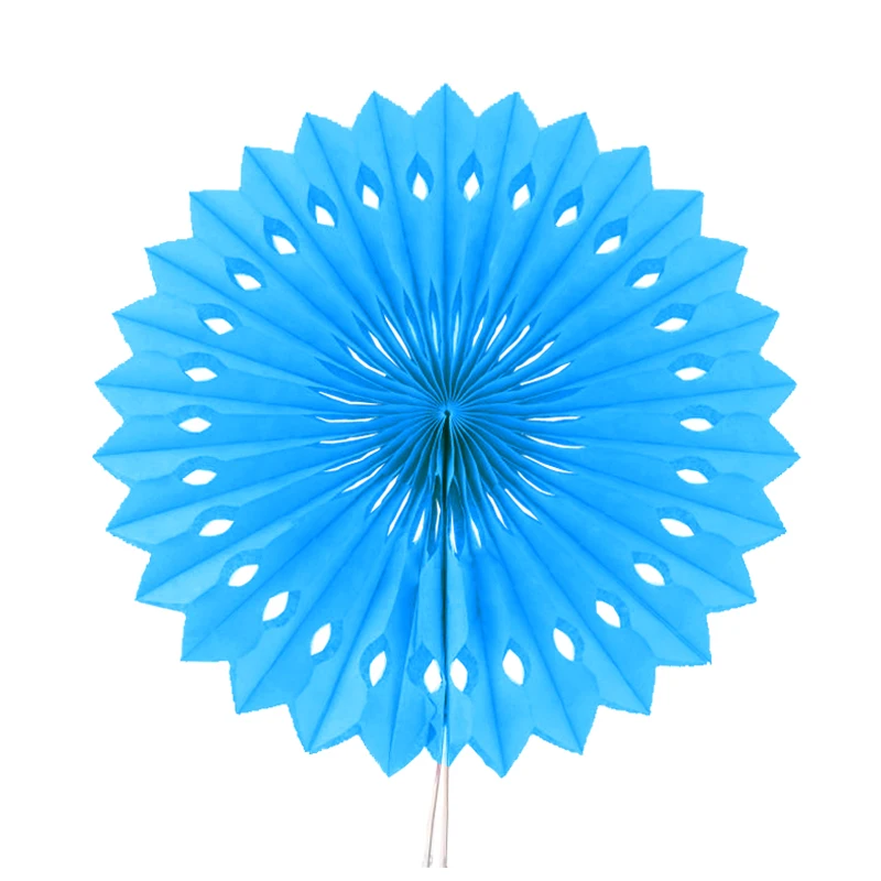 6pcs 12"(30cm)Sky Blue Folding Fan Paper Crafts For Wedding Event Party ...