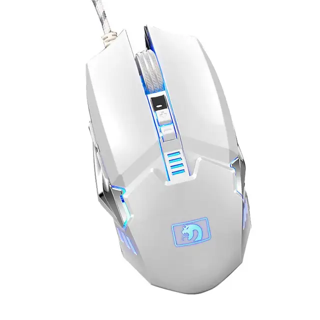 LED Wired Mouse 2400DPI USB Mechanic Backlight Black White Gray 3D ...
