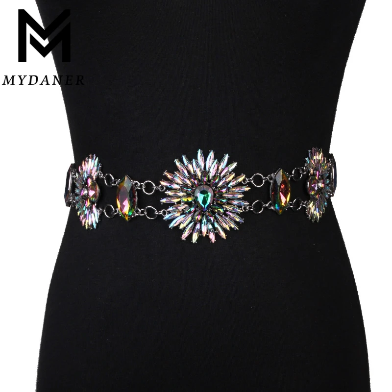 Mydaner New Arrival Women Summer Crystal Waist Belly Chain Statement