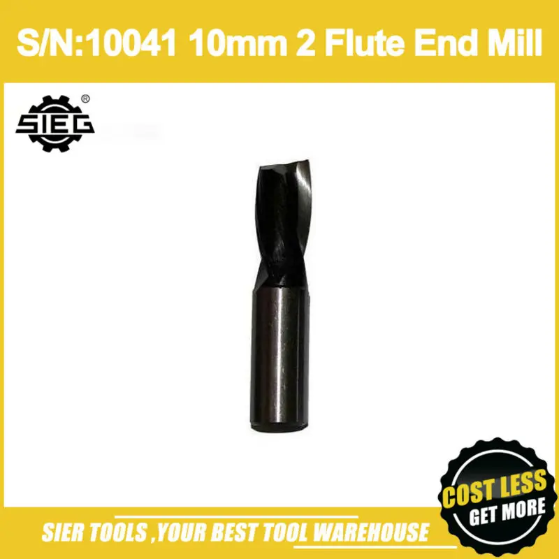 Free Shipping!/s/n:10041 10mm 2 Flute Hss End Mill/sieg X1/sx1/x2/x2l ...