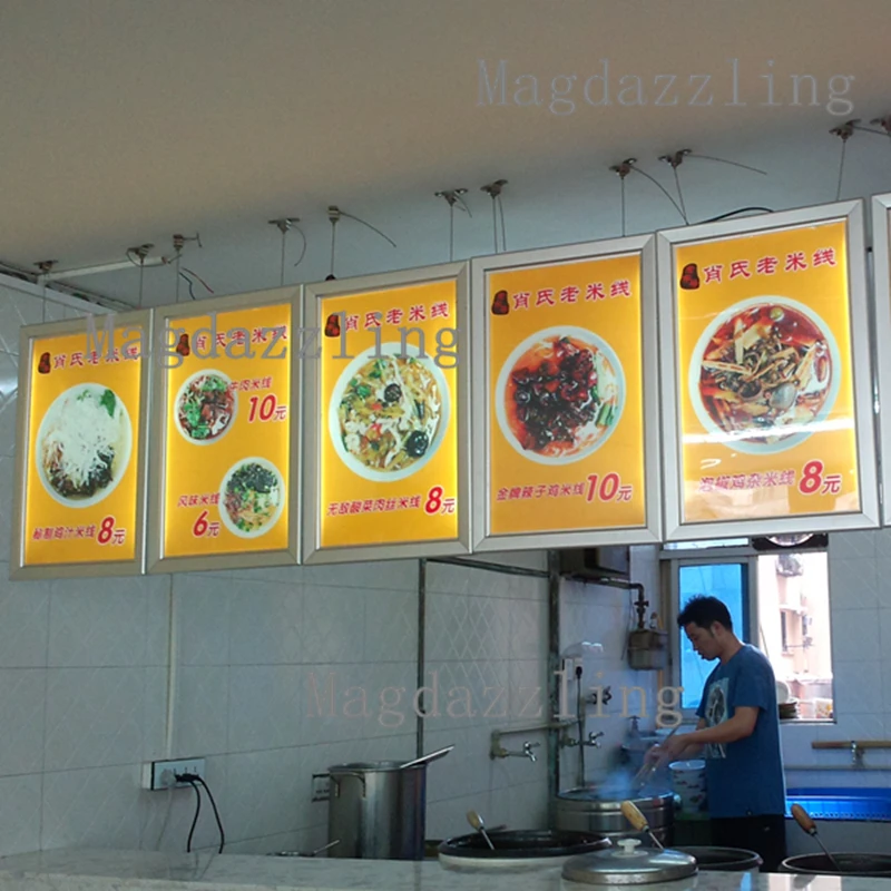 A2-Slim-Cable-Wire-Hanging-Snap-Frame-Restaurant-LED-Menu-Boards ...
