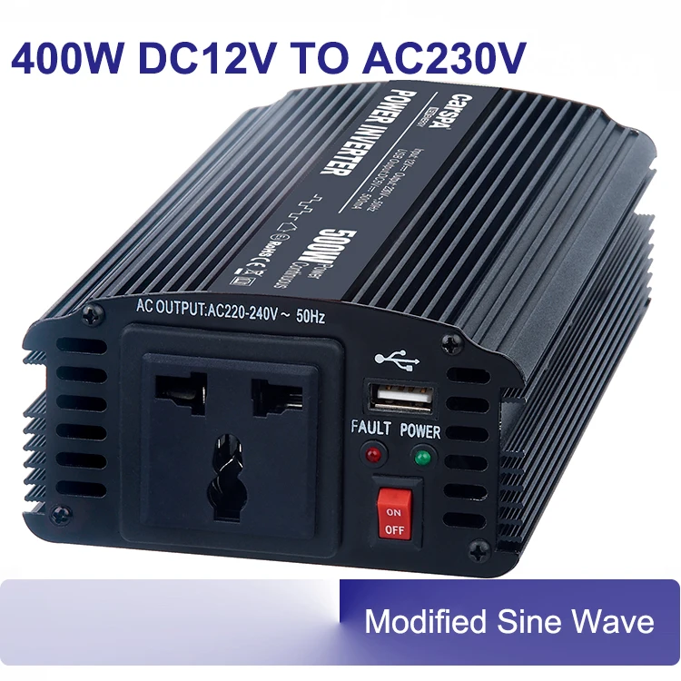 power inverters 400w 50/60hz modified sine wave DC 12v to AC 220V 230V ...
