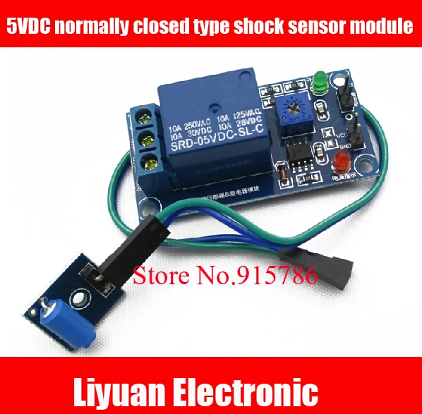 2pcs 5VDC normally closed type shock sensor module / Relay Module Combo ...