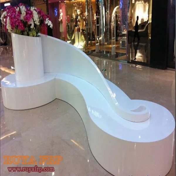 RUYA 4.5M fiberglass mall waiting chair indoor decoration design modern ...