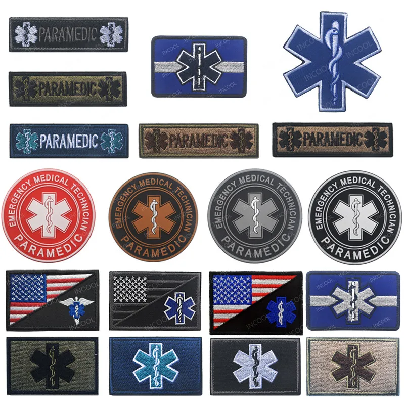 US-USA-Flag-EMT-Patch-Paramedic-Medic-Medical-Aid-Military-Patches ...