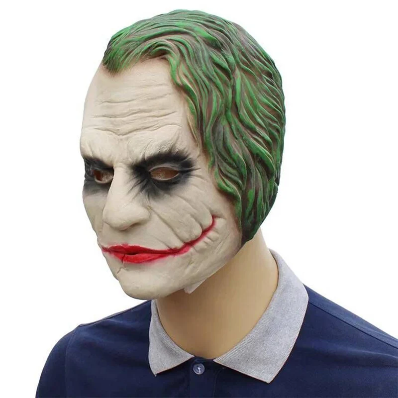 The Dark Knight Movie Batman Joker Clown Latex Mask Costume Halloween ...