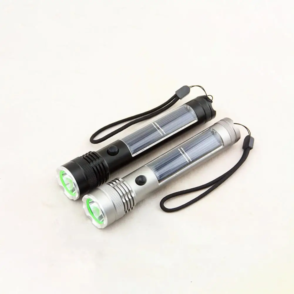 LumiParty Solar Powered LED Torch Protable USB Charging Strong Light ...