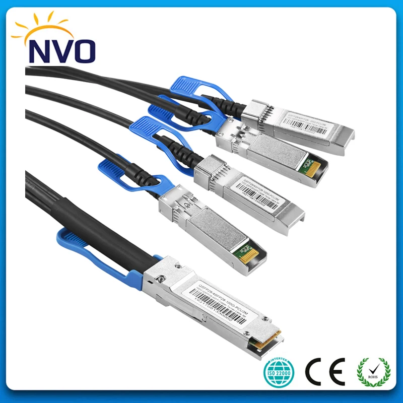 100G QSFP28 4SFP 26AWG 5 M Copper Direct Attach Cabo, 100G CU5M Passive ...