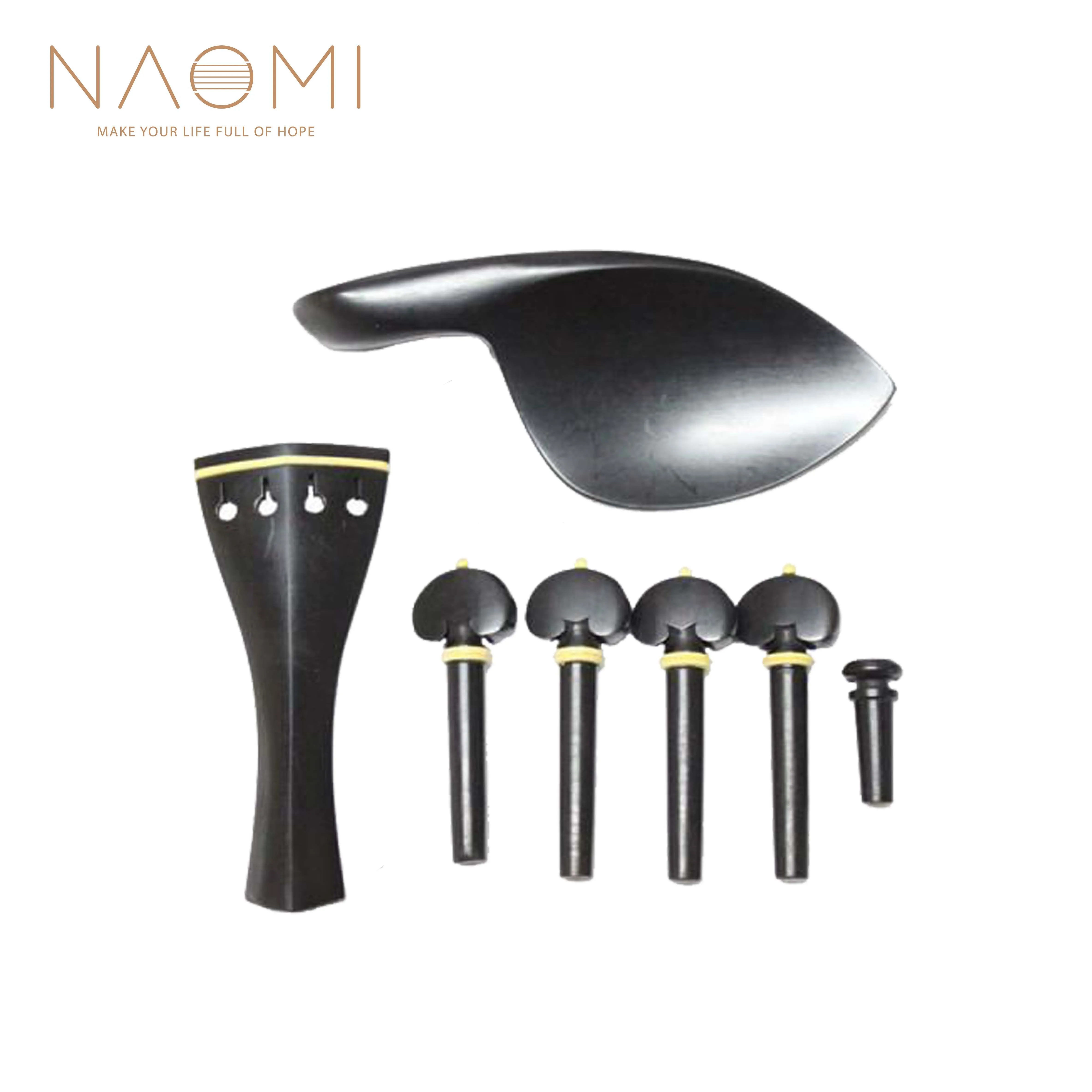 Ebony 4/4 Violin Fiddle Parts "Pegs Tailpiece Chin Rest End Pin" Violin ...
