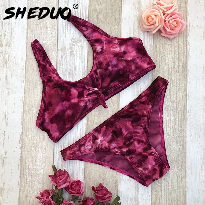 Velvet Bikini Floral Sexy Swimwear New Style For Women Thong Bikinis