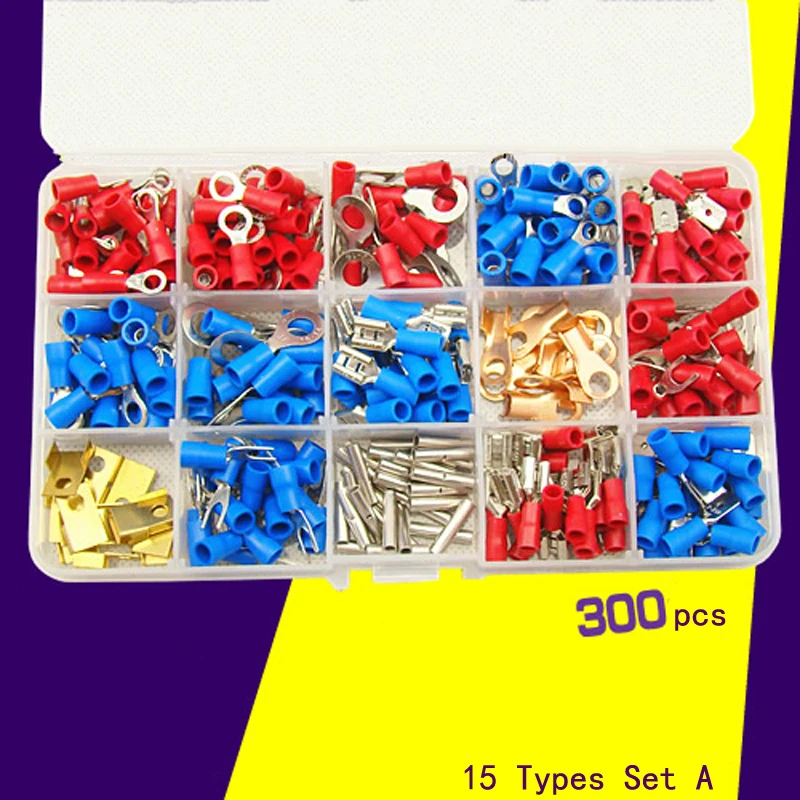 Terminals-Lugs-Electrical-Cable-Connectors-300-pieces-15-Types-with-a ...
