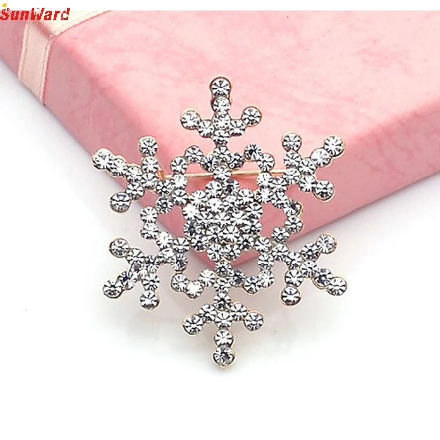 OTOKY Classy Snowflake Brooch Pin Crystal Rhinestone Large Snowflake ...