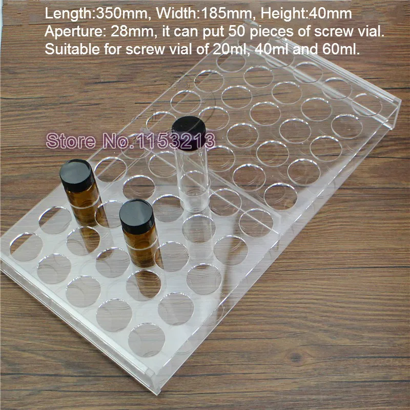 20/30/40/60ml Plexiglass Chromatography vial stand for place 50 vials ...