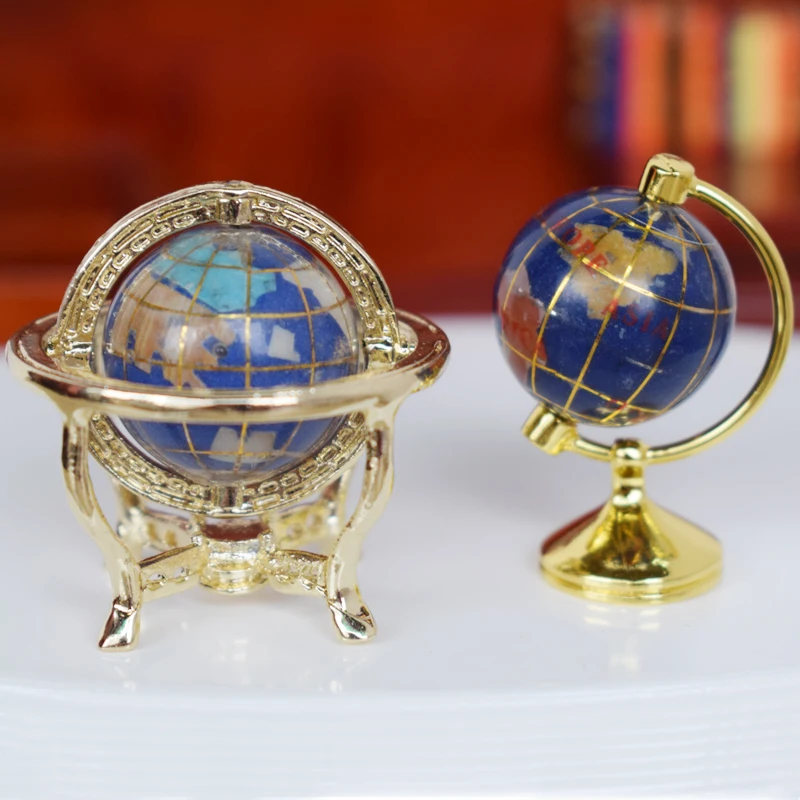 Umedolly 1PCS 1:12 Scale Miniature Turnable Globe With Golden Stand ...