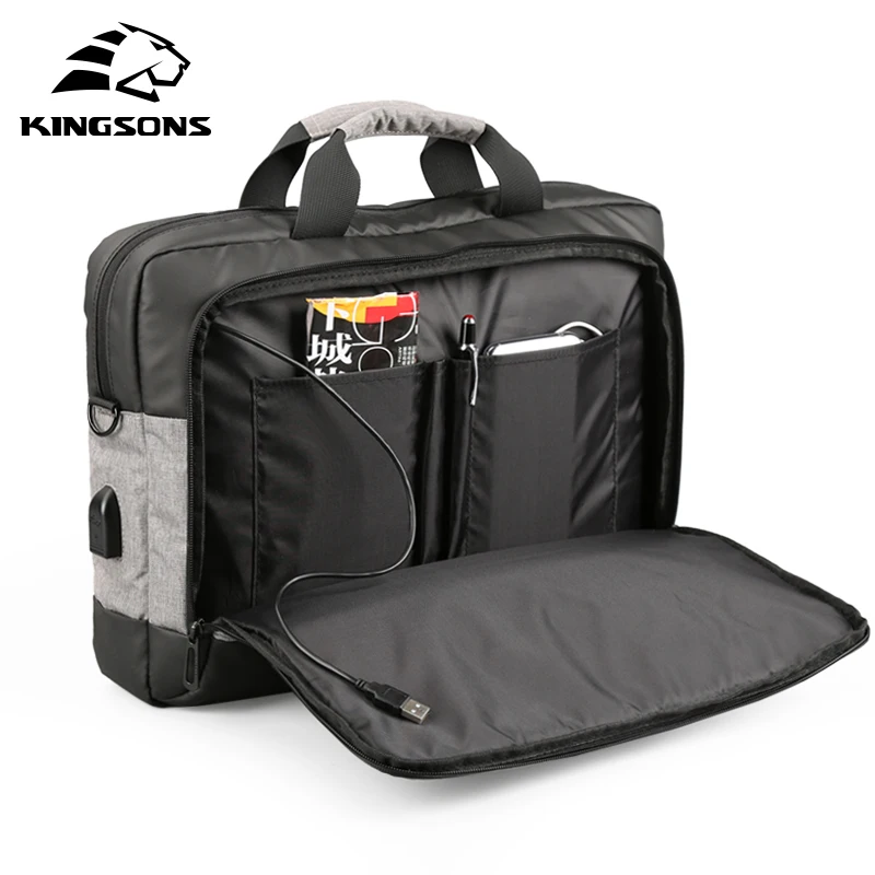 Kingsons Men's Bag Briefcase Usb Charging Laptop Bag Casual Male ...