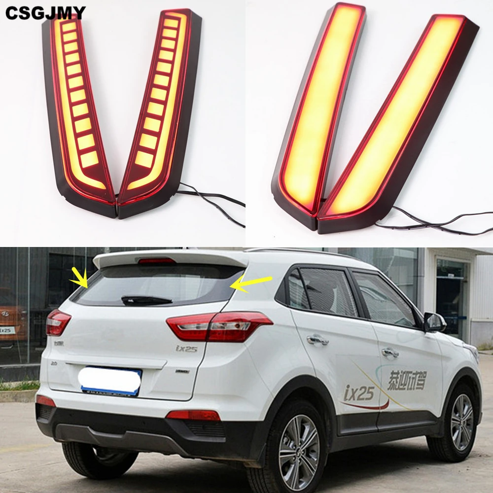 CSGJMY-juego de luces Led antiniebla para coche, faros de frenado para Hyundai IX25, Creta 2014 ...