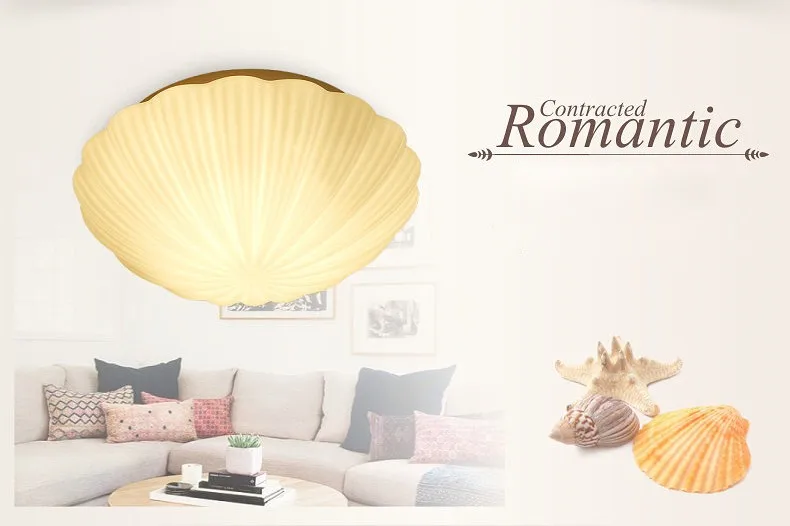 Modern brief Personalized white shell design ceiling light Home decora ...