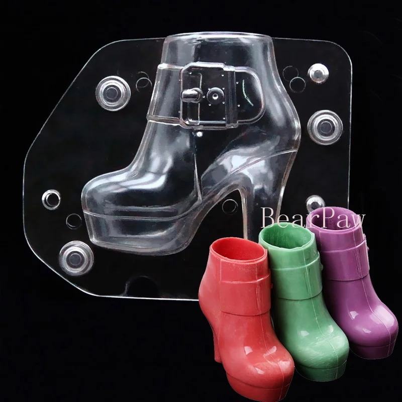3D Plastic Women Boots Chocolate Mold Lady Shoes Candy Molds Cake ...