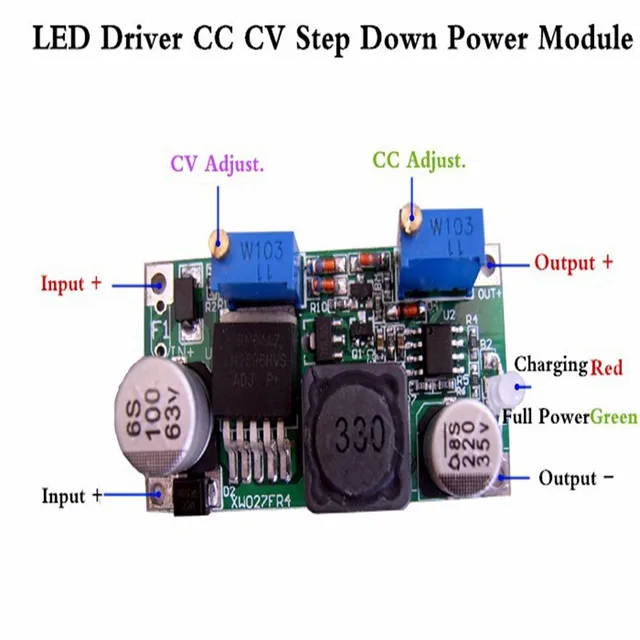 LED Driver Charging CC CV LM2596HV Step Down Power Module 3A 15W DC DC ...