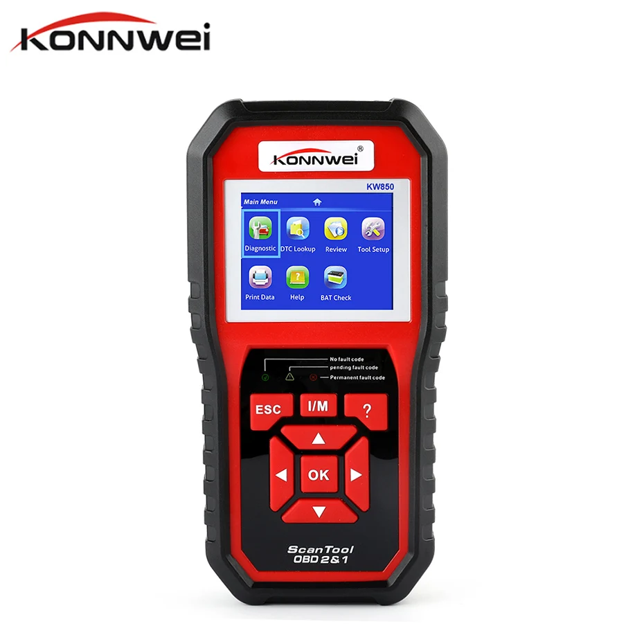 ODB2 Automotive Scanner KONNWEI KW850 OBDII Diagnostic Tool Multi ...