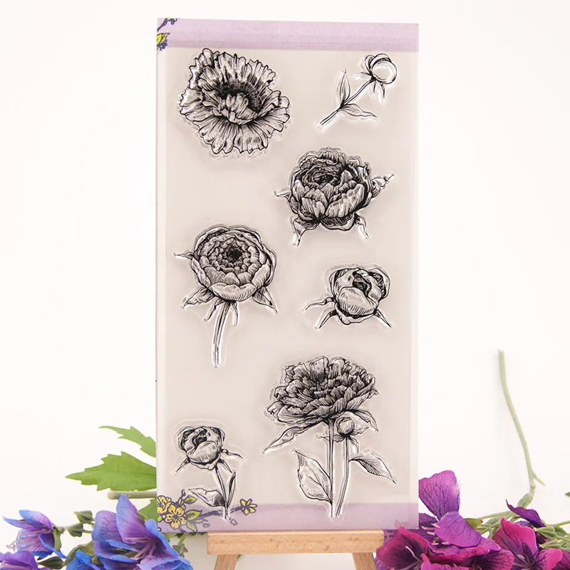Flowers Bouquent Transparent Clear Silicone Stamp for Seal DIY ...