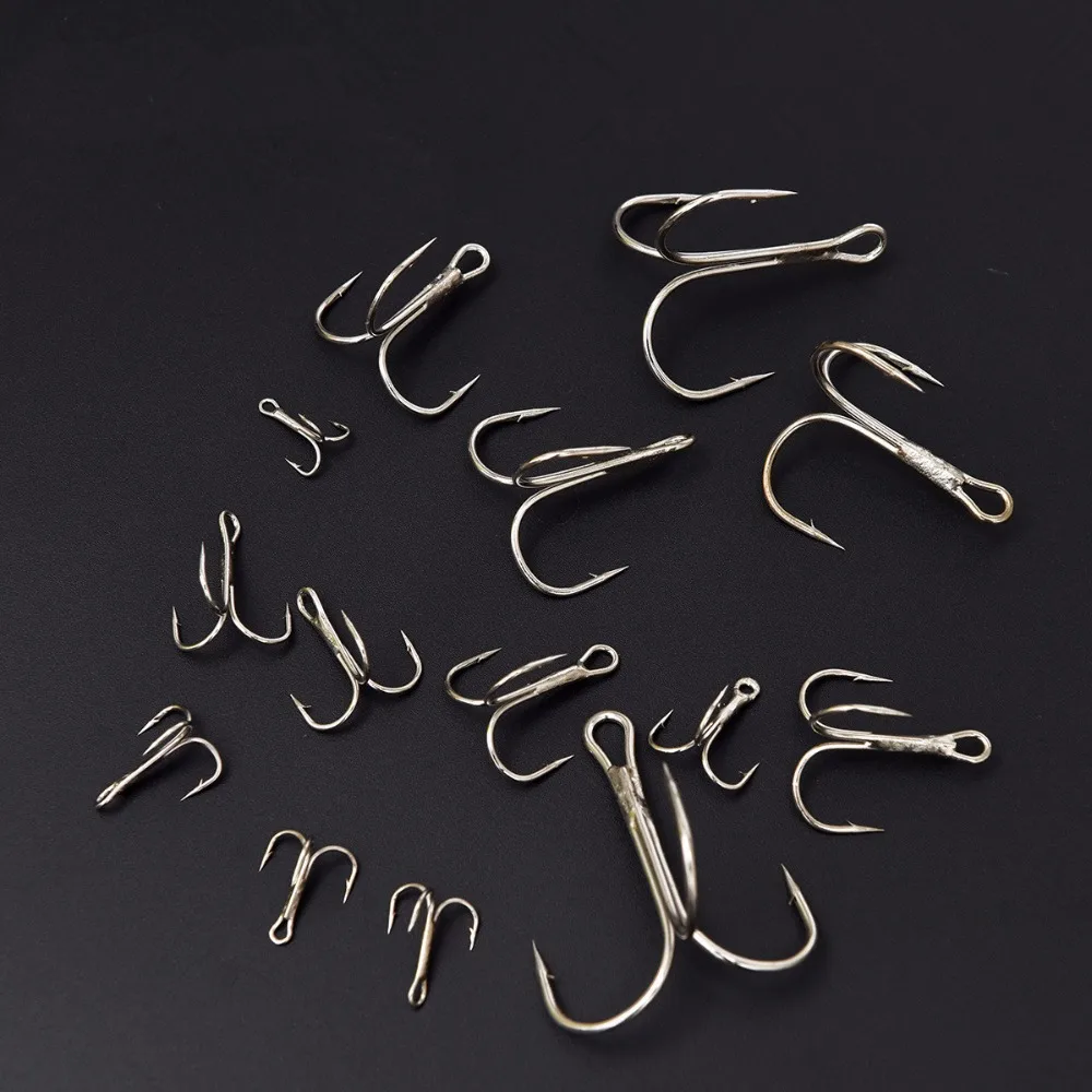 100pcs Treble Hook Fishing Hook Silver Anzol Carp Pesca Sea Saltwater ...