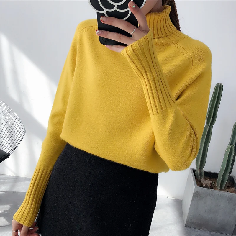 Sueteres Mujer De Moda 2019 Autumn Winter Women Knitwear Solid
