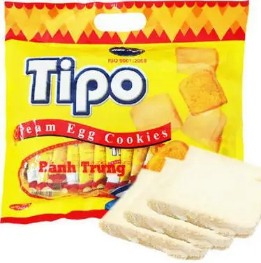 Vietnam snacks TIPO cream egg cookies Biscuits dried bread with White ...