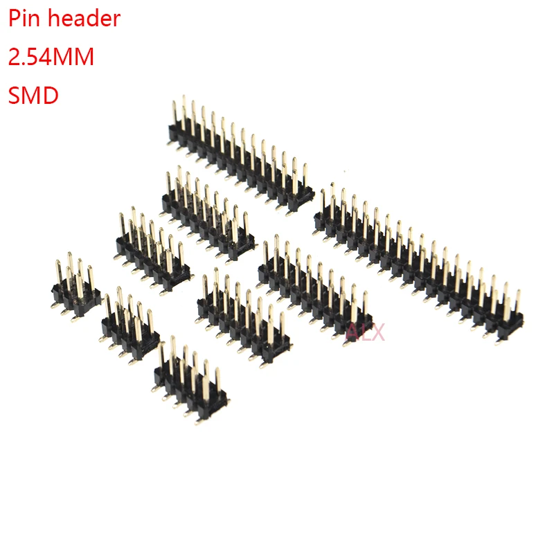 10PCS SMD SMT 2*2/3/4/5/6/7/8/9/10/12/16/20/40/ PIN double row male PIN HEADER 2.54MM PITCH ...
