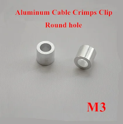 100pcs 3mm M3 Aluminum Cable Crimps Sleeve Round Hole Ferrule Crimping ...