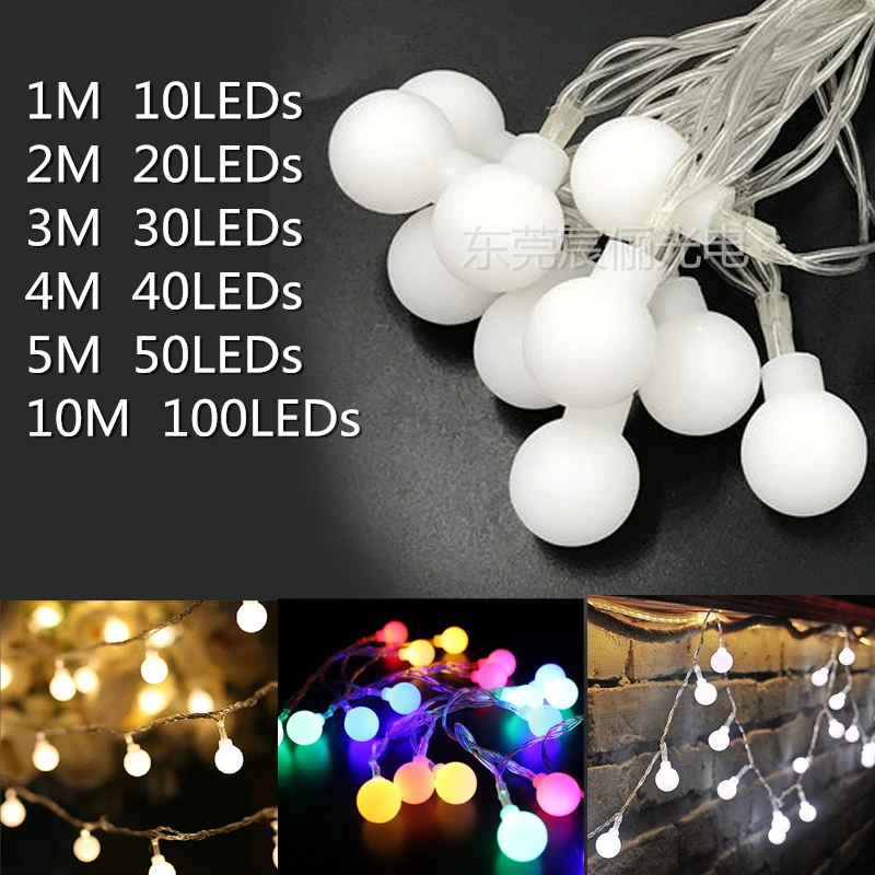 AA Battery Operated led Colorful Ball String Lights 110v/220v Fairy ...