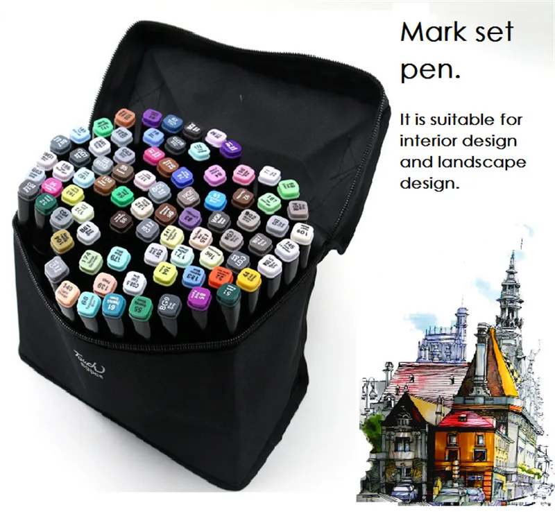 Double headed Mark pen, alcohol oil Mark pen, set 30 168 color Mark pen ...