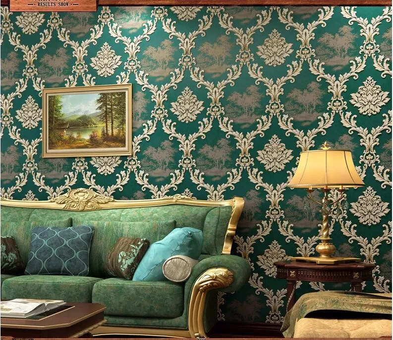 Beibehang Европейский стиль Дамасские обои 3d трехмерные нетканые обои ...