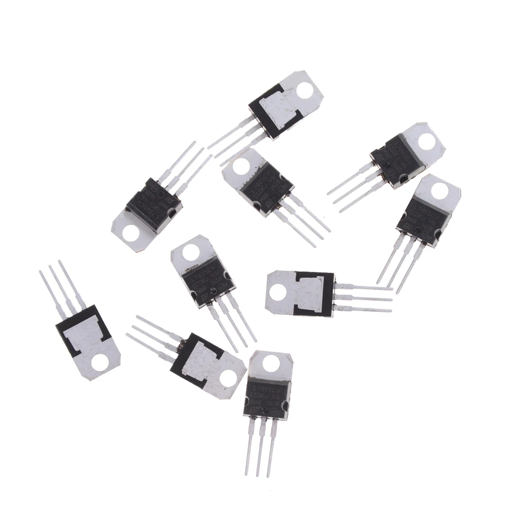 Régulateur de tension, Circuit électronique 5 V, trois bornes, L7805CV L7805 7805 LM7805, 10 ...