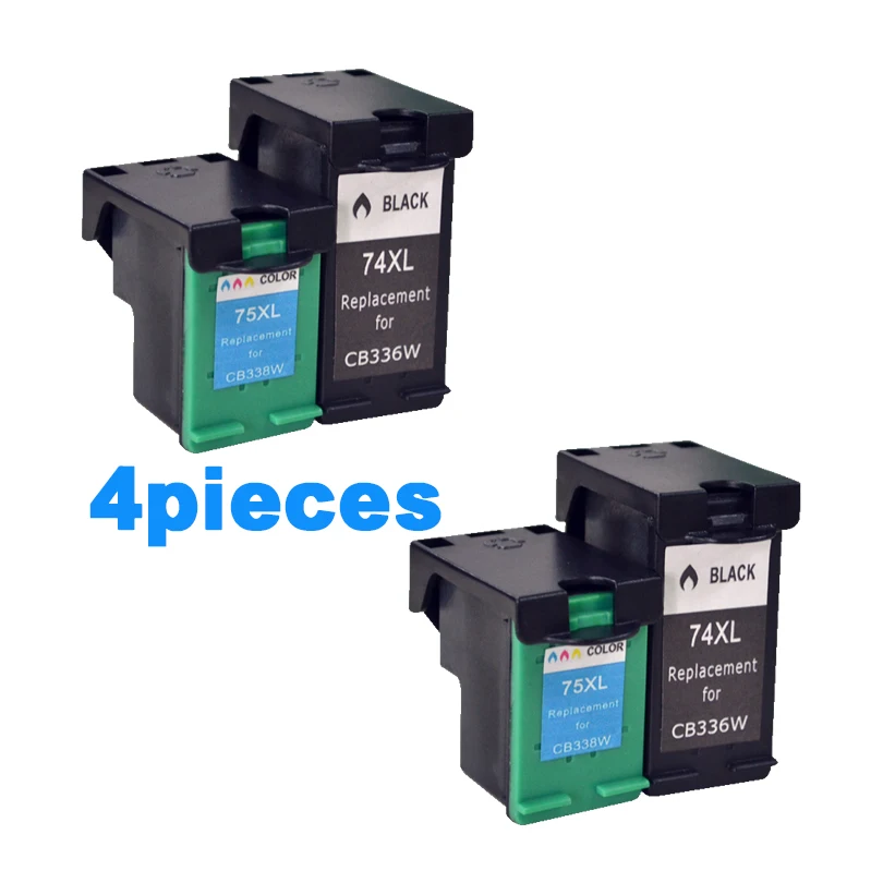 Cartuchos de tinta para impresora HP74 XL, 4 piezas, XiongCai ...