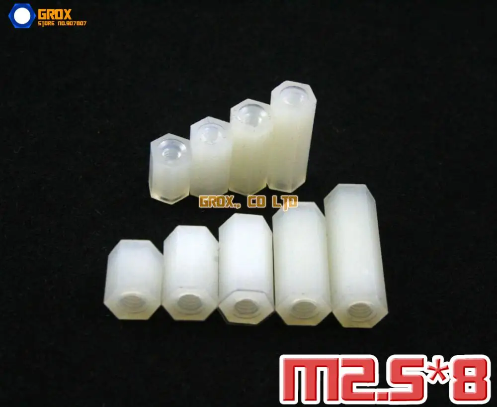 200 Pieces Nylon M2 5 X 8mm Female Pcb Motherboard Standoff Spacer In