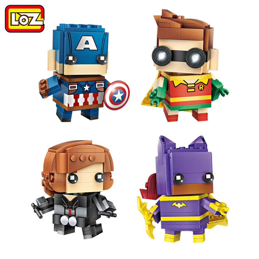 New Arrive LOZ 1419 1422 Mini Cube Series Robin Captain Blocks Black ...