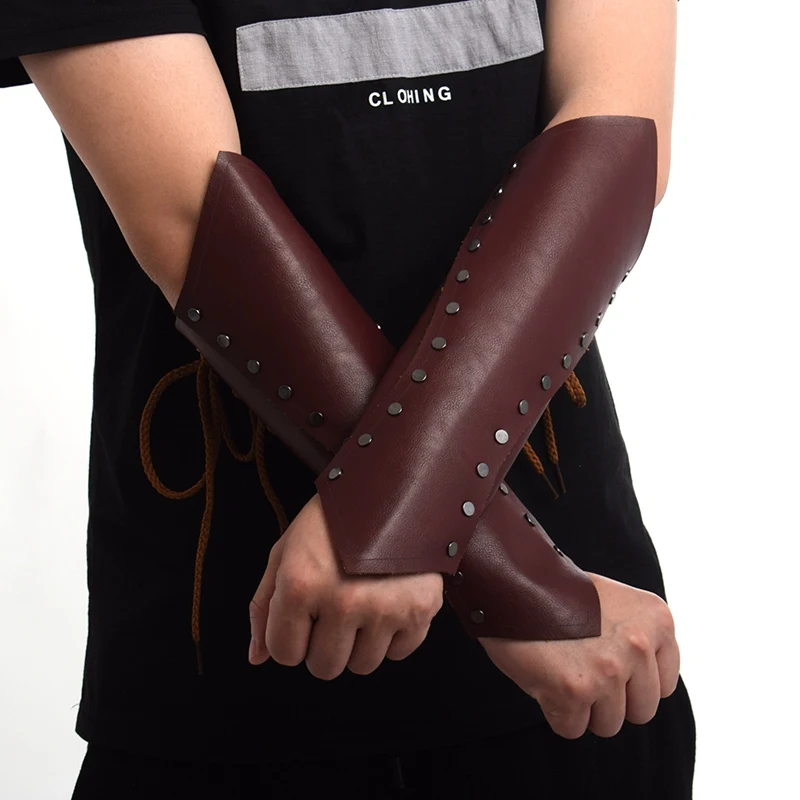 Adult-Medieval-Warrior-Knights-Armband-Wrist-Bandage-Armor-Bracer-Rivet ...