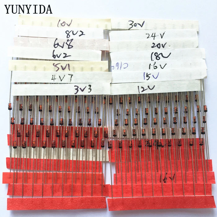 1/2w 0.5W Zener Diode 3.3 30V 14values*10pcs=140pcs Assorted Assortment Set New electronic diy ...