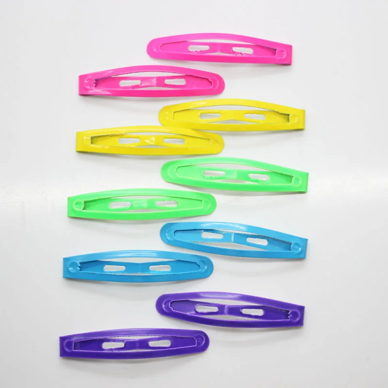 10 pcs / set neon color hair snap clips fancy daily use metal hair ...