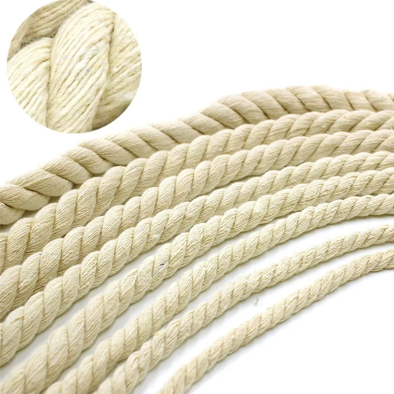 4mm 20mm Beige Cotton Rope Thick Cotton Cords For Home Decorate DIY ...