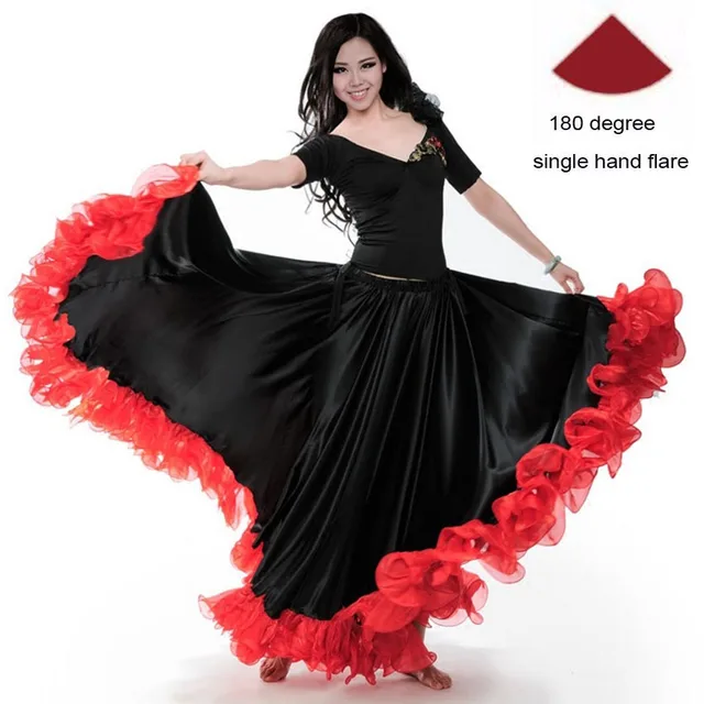 Fashion Plus Size Gypsy Style Female Spanish Flamenco Skirt Performance ...