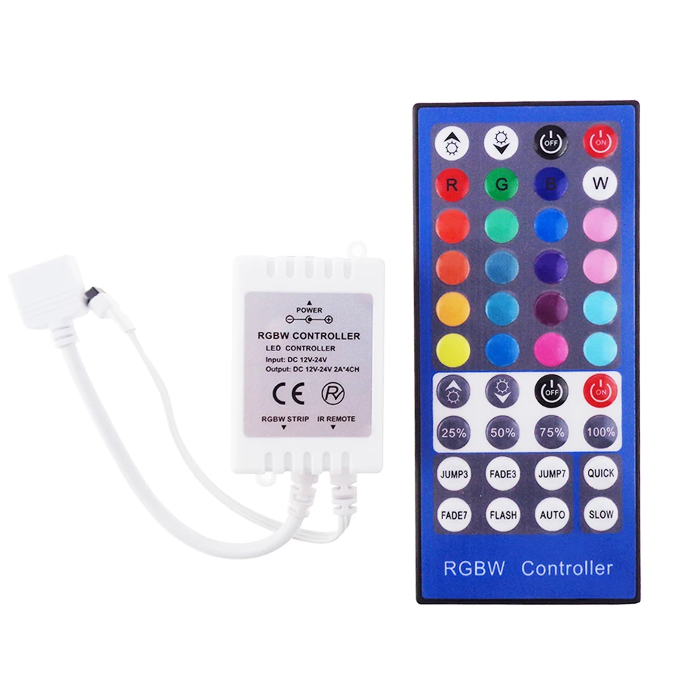 40 Keys RGBW/RGBWW LED Remote Controller Infraed 12 24V 2A*4CH for 3528 ...